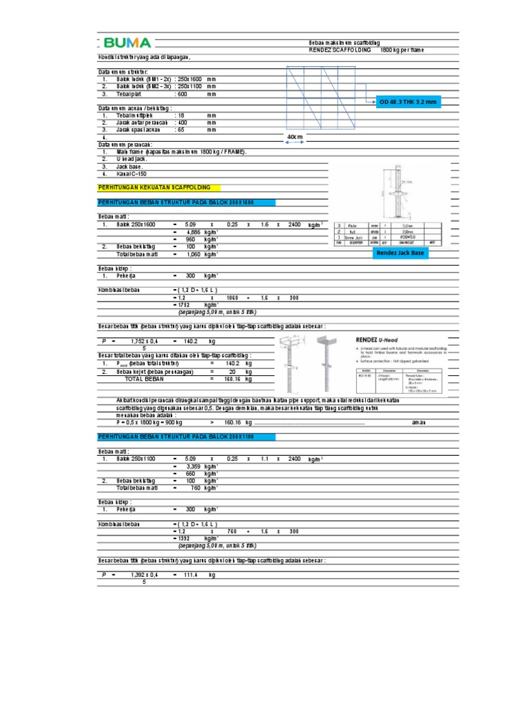CHPP Scaffolding Calculation PDF | PDF