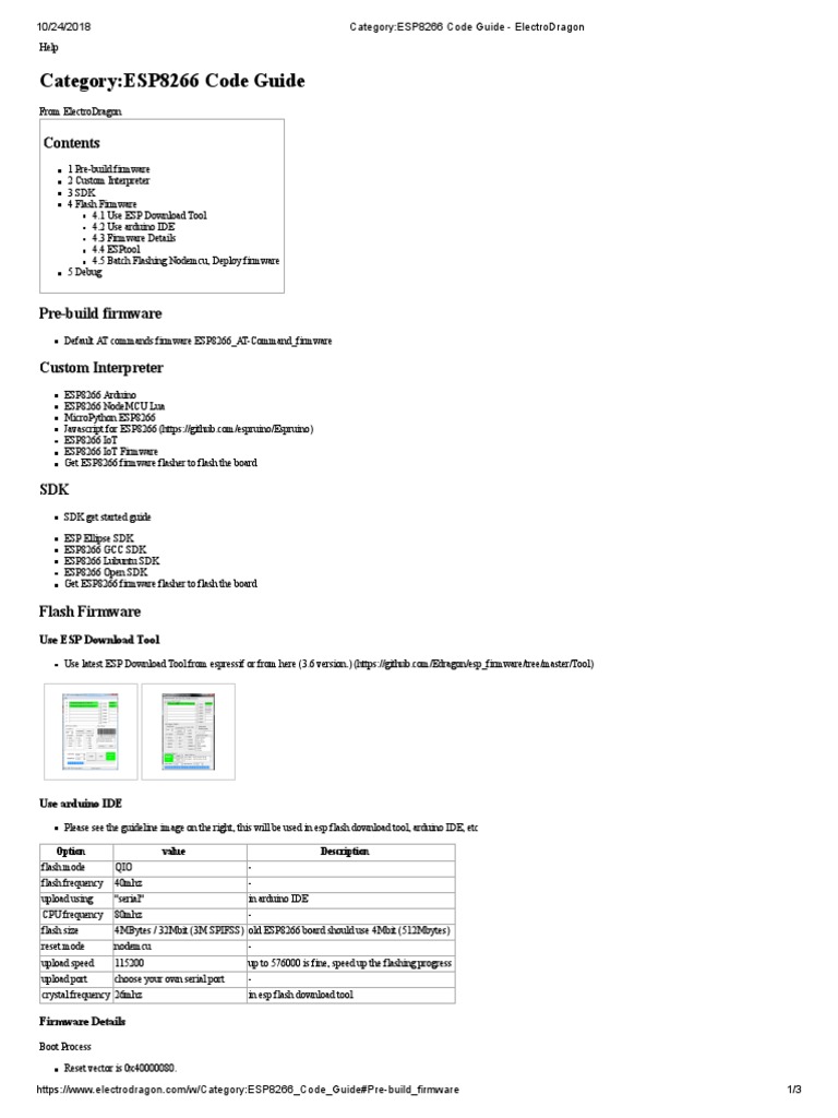 Category - ESP8266 Code Guide - ElectroDragon | PDF | Flash Memory ...