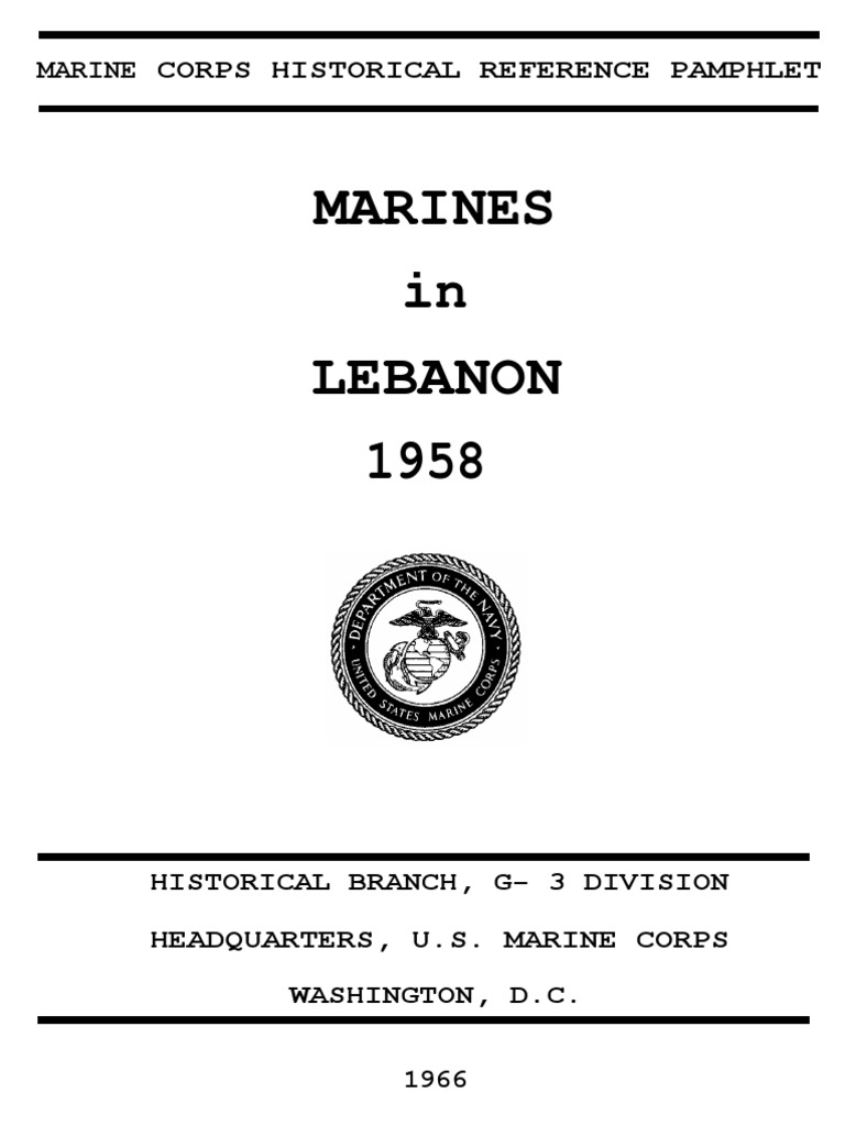 Marines in Lebanon 1958 | PDF | Lebanon | United States Marine Corps