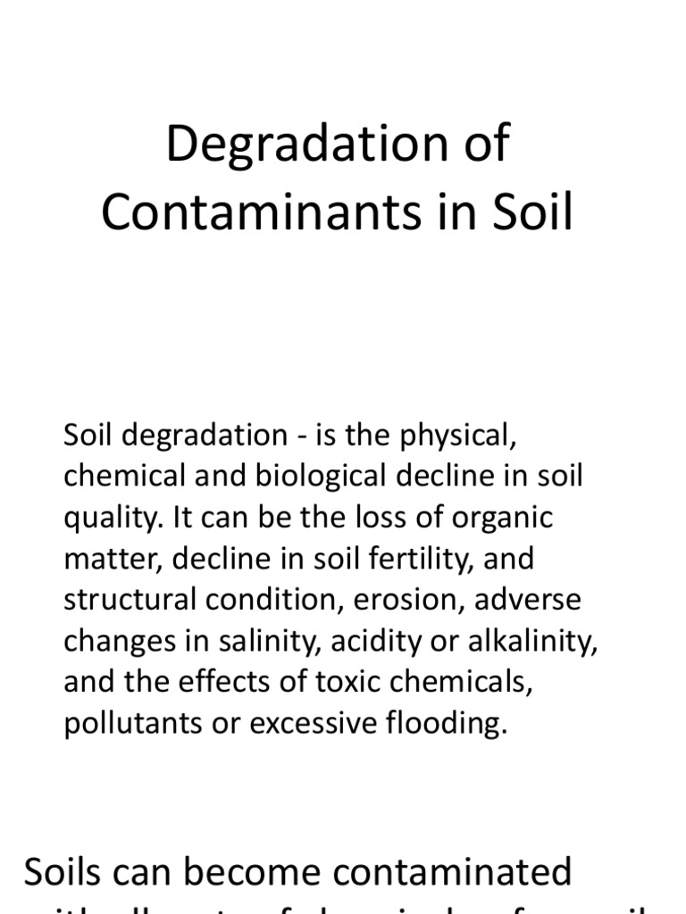 Degradation of Contaminants in Soil | PDF | Water Pollution | Soil