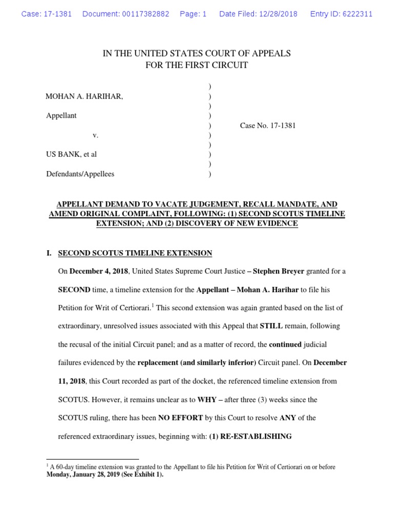 HARIHAR Files DEMAND To Vacate Judgement, Recall Mandate & Amend ...