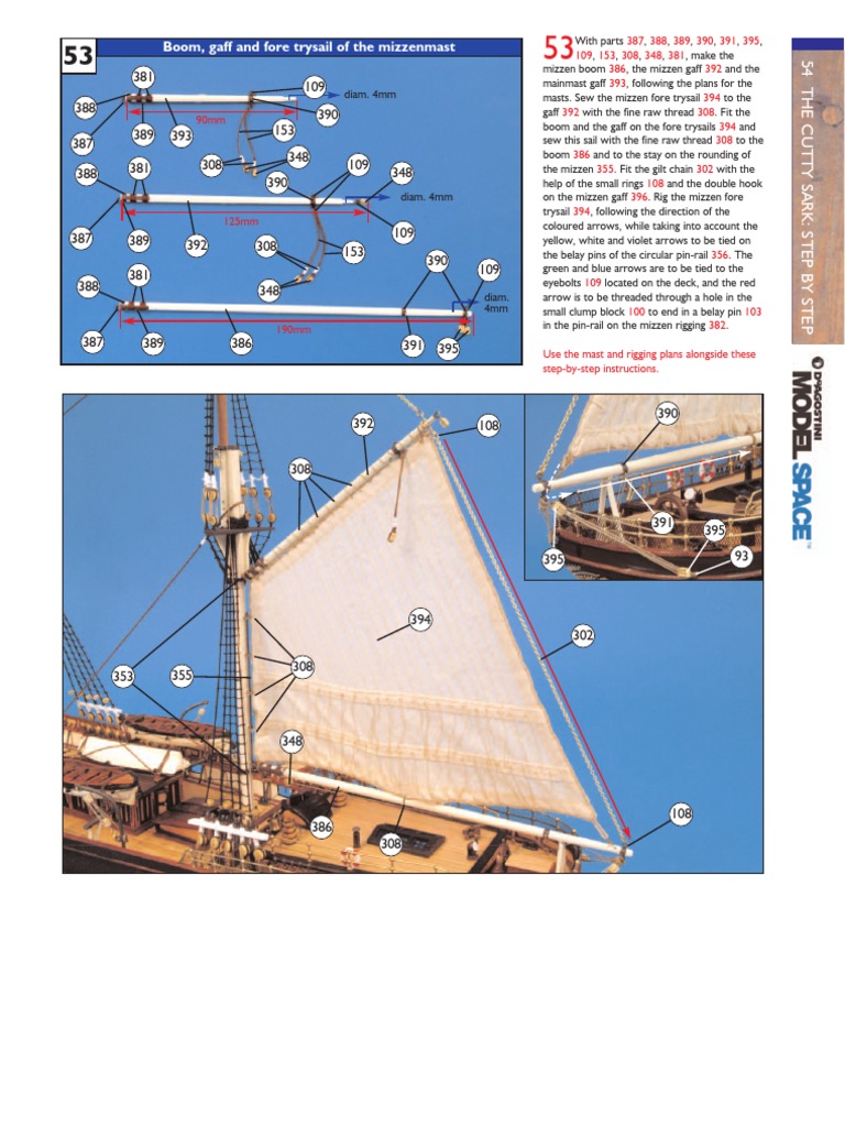 15 Cuttysark Build | PDF | Mast (Sailing) | Rigging