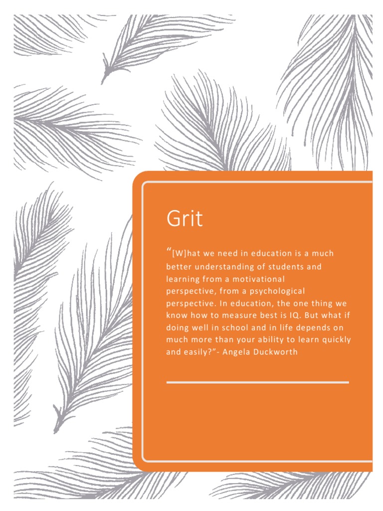 Grit | PDF | Grit (Personality Trait) | Psychology