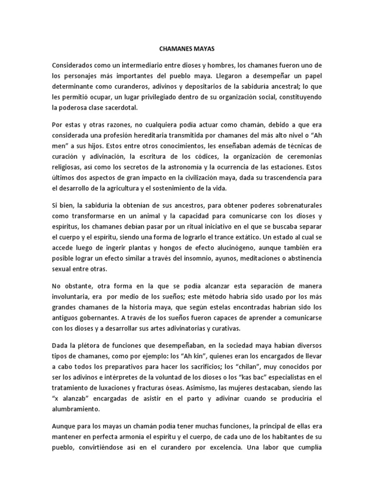 Chamanes Mayas | PDF | Chamanismo | Civilización maya