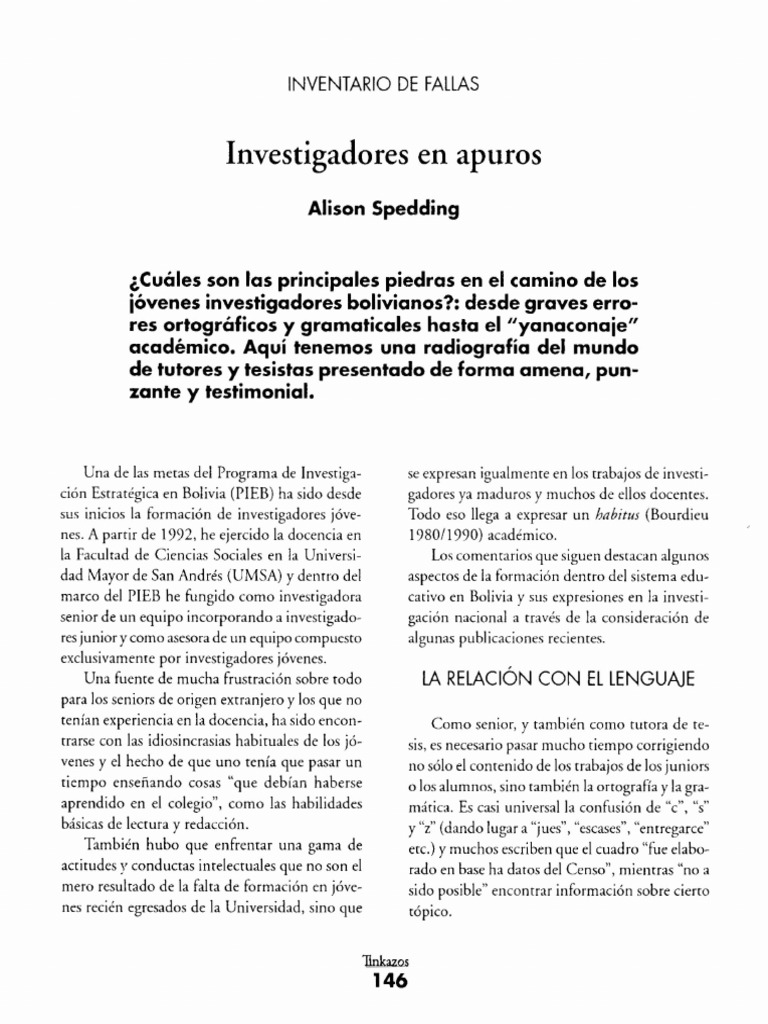 SPEDDING Alison (1999) - Inventario de Fallas. Investigadores en Apuros ...