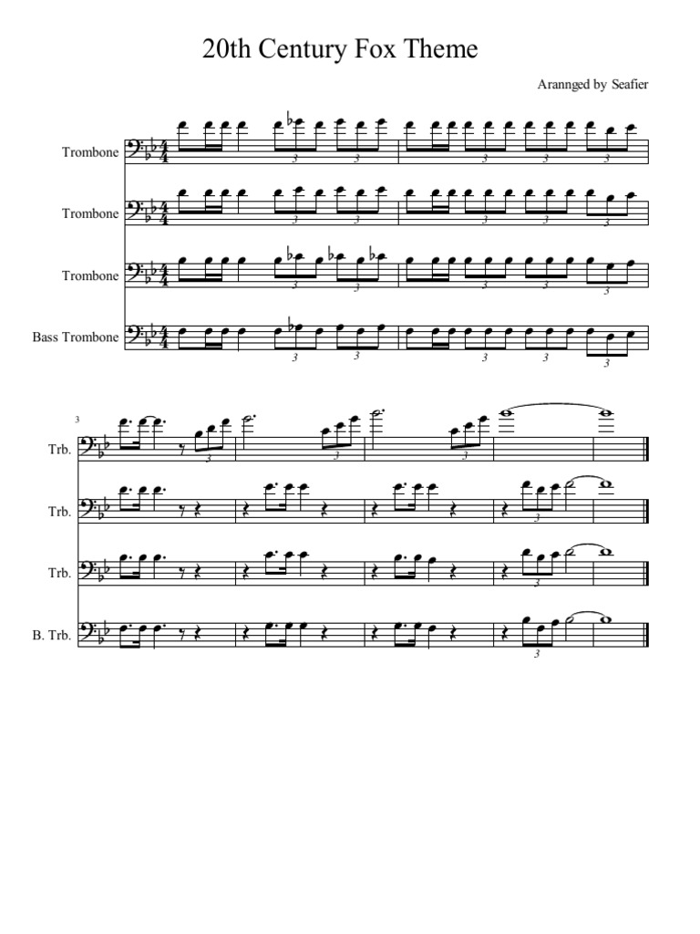 20th Century Fox Theme-Partitura y Partes | PDF | Musical Instruments ...