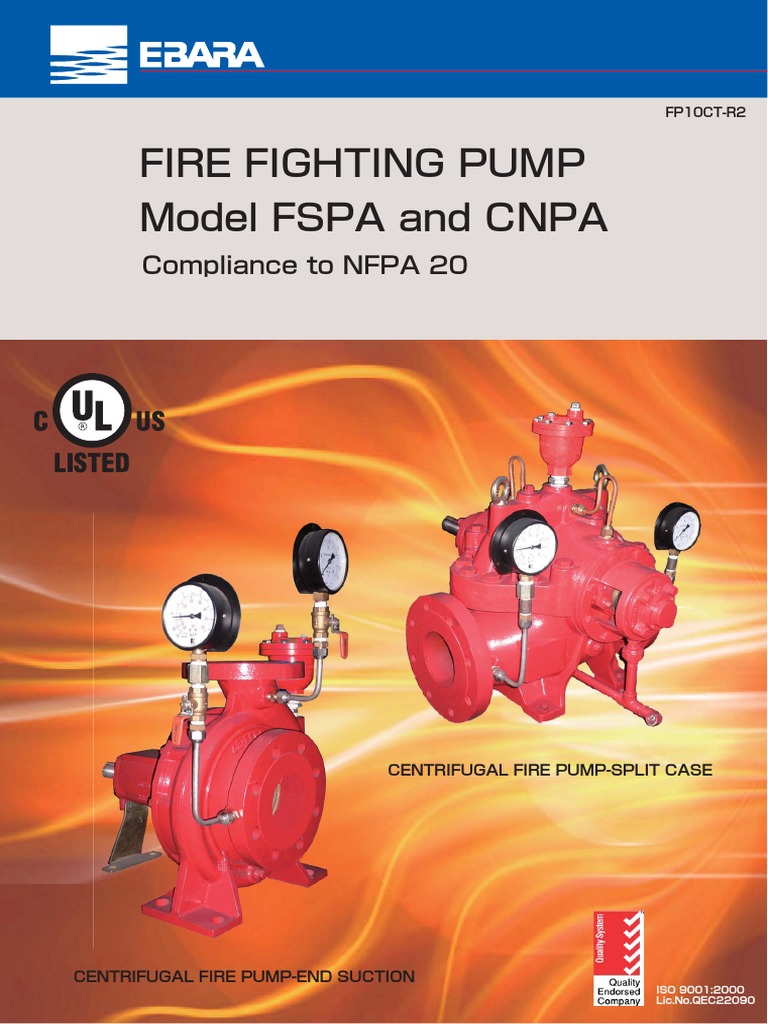 Fire Fighting Pump Model FSPA and CNPA: Compliance To NFPA 20 | PDF ...