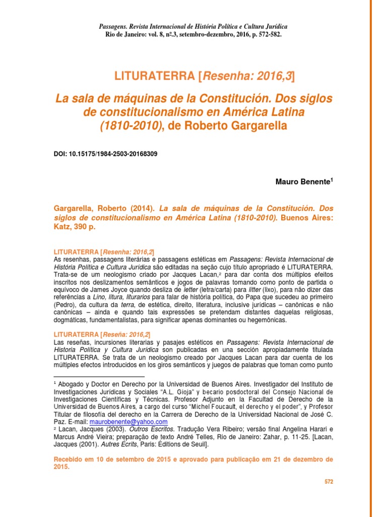 Benente Mauro La Sala De Máquinas De La Constitución De Roberto