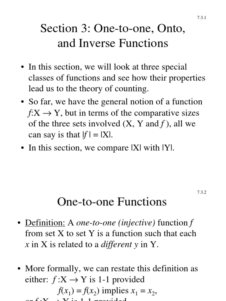 One To One and Onto1 | PDF | Function (Mathematics) | Teaching Mathematics