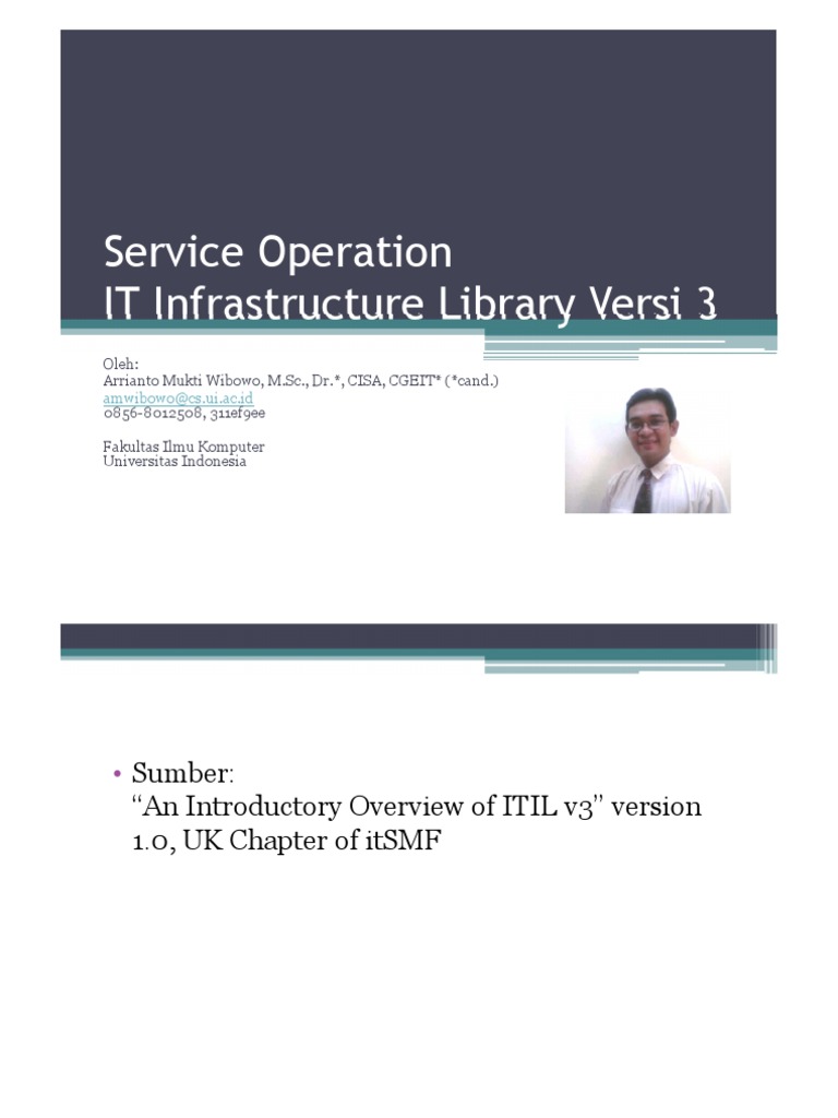 ITIL v3 Service Operation Overview | PDF | Itil | It Service Management