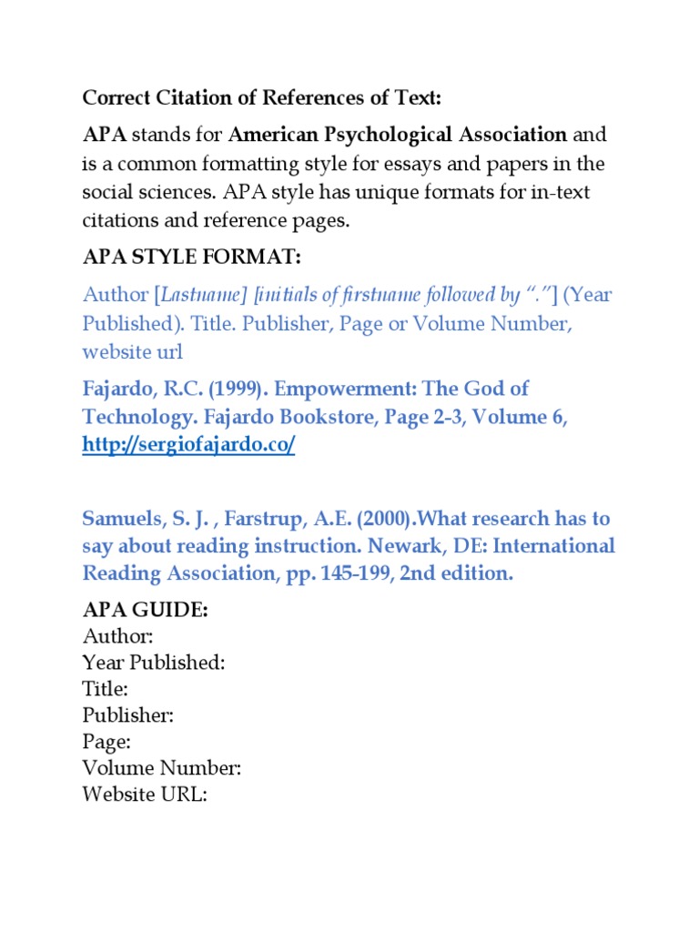 APA Citation Guide for References | PDF | Language Arts & Discipline