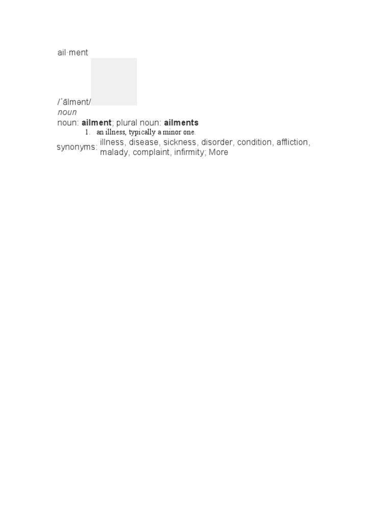 Define Ailment | PDF