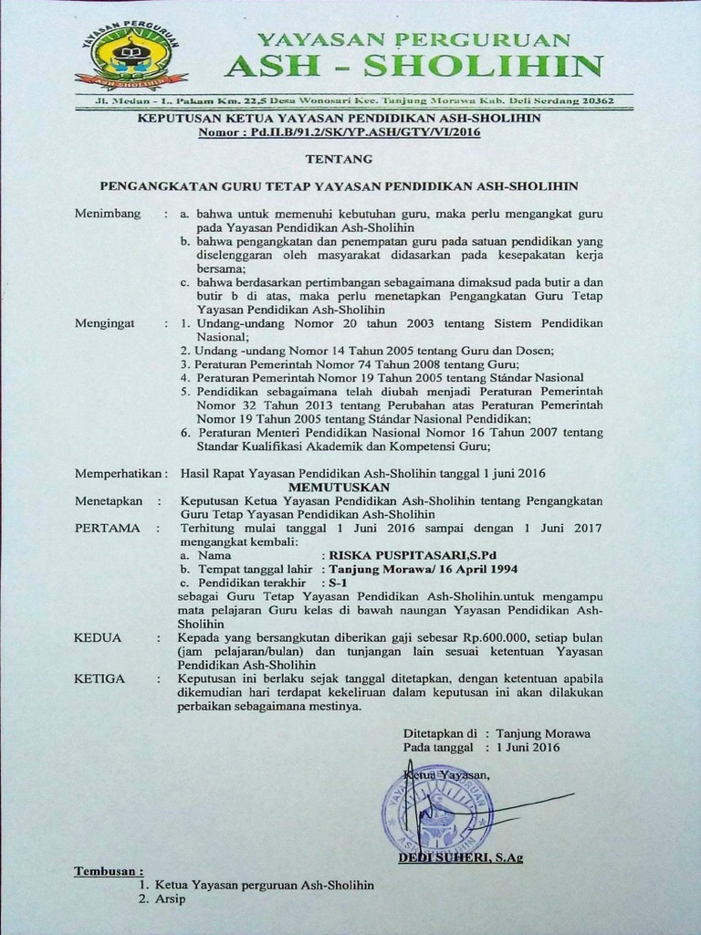 SK Gty Dan Penempatan | PDF
