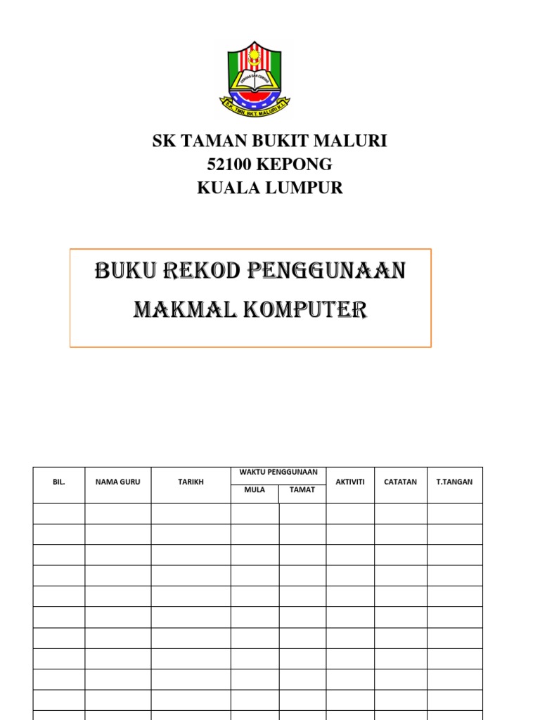 Buku Rekod Makmal Komputer Sekolah | PDF