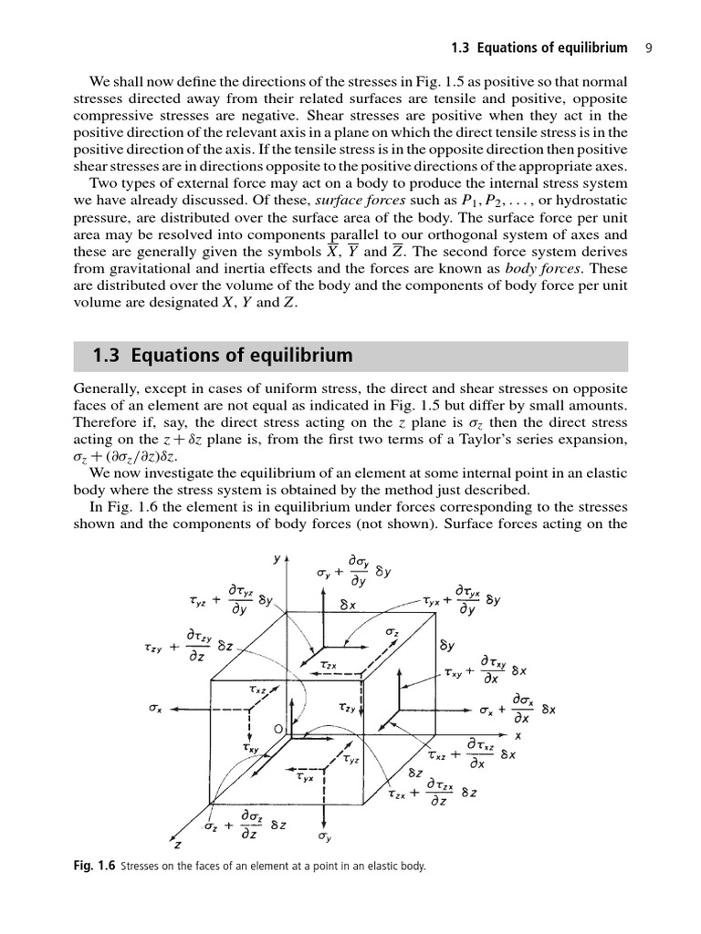 19.equation of Equillibrium | PDF | Stress (Mechanics) | Force