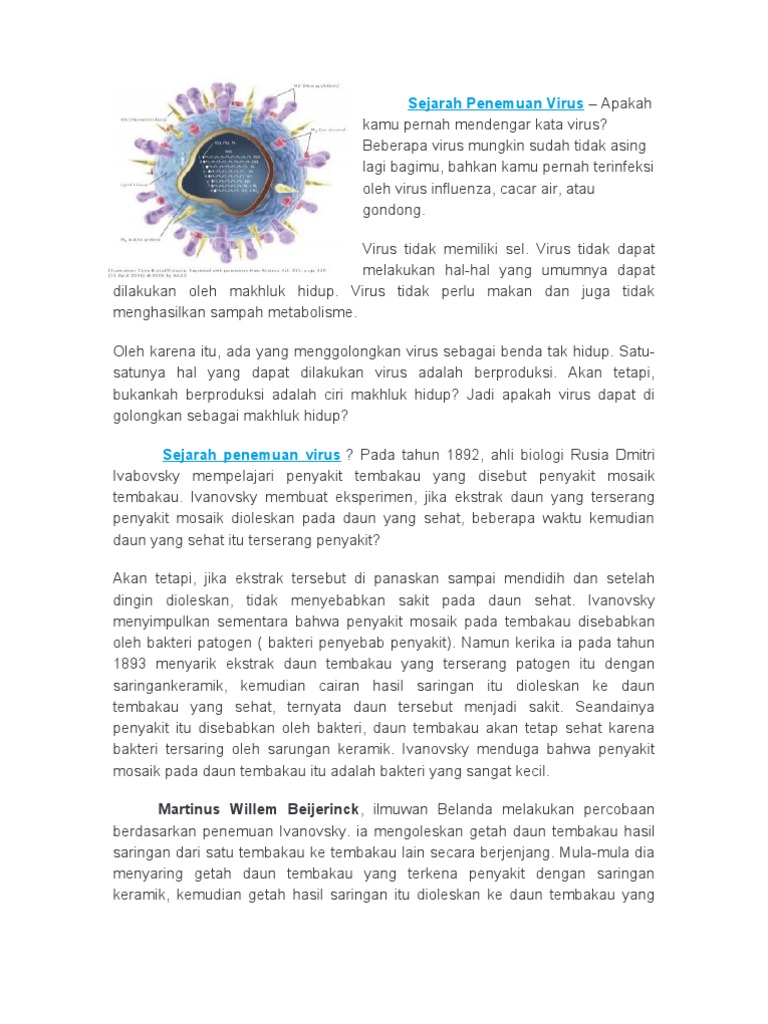 Sejarah Penemuan Virus | PDF