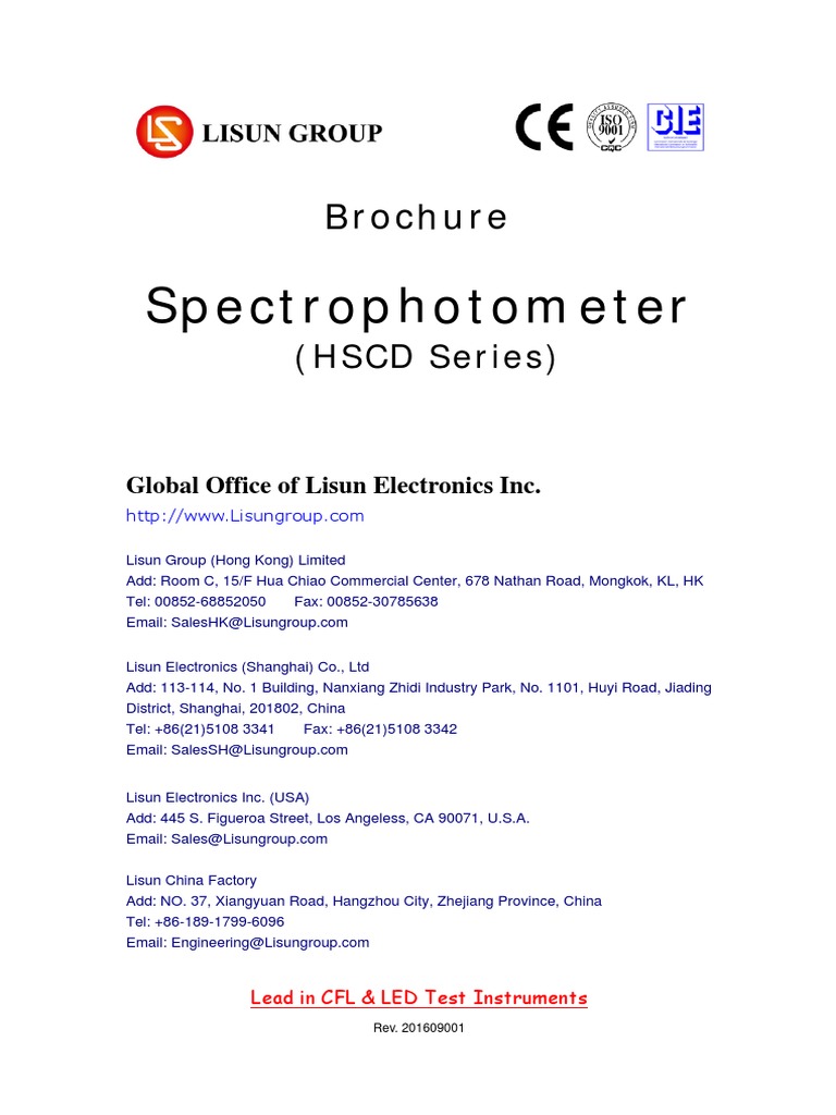 Spectrophotometer Operating Instructions | PDF | Optics ...