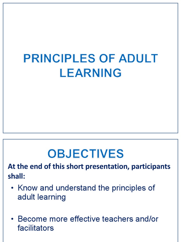 Principles of Adult Learning PDF | PDF | Adult Education | Motivation