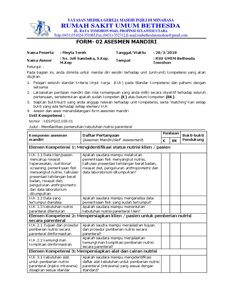 FORM-02 Asesmen Mandiri | PDF