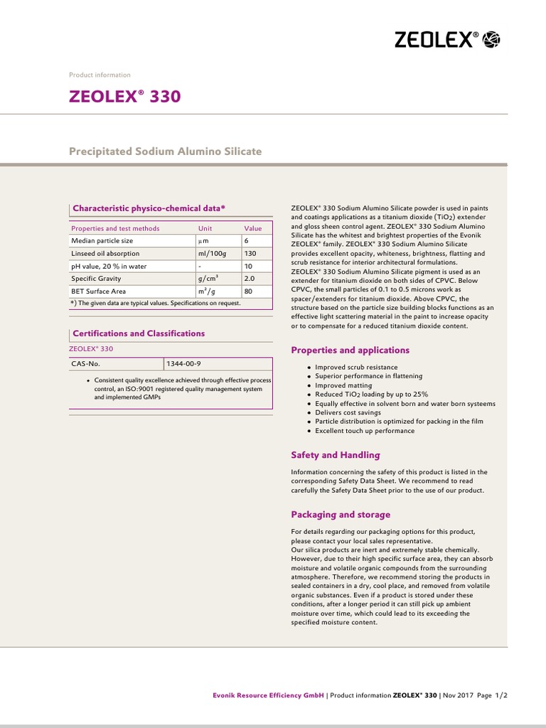 Zeolex | PDF | Titanium Dioxide | Paint