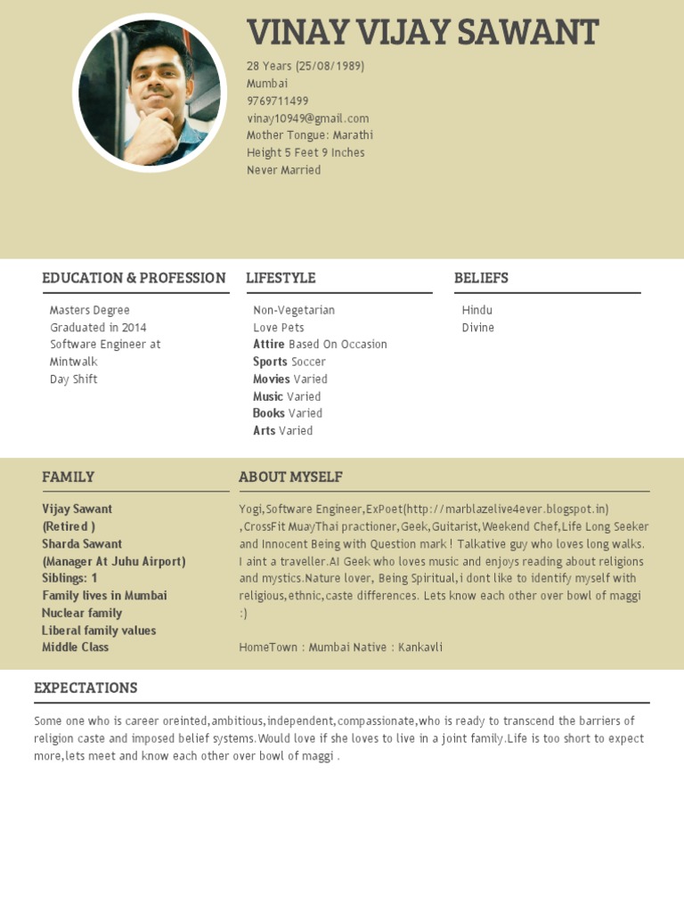 Vinay Bio PDF | PDF