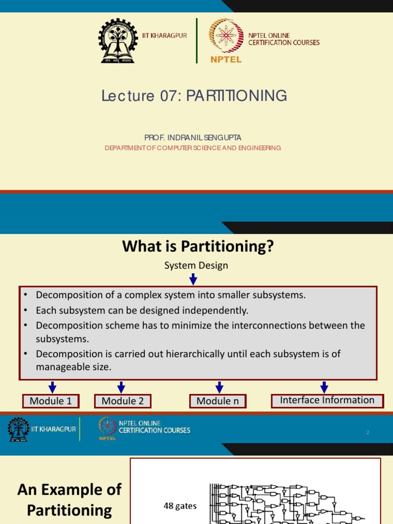 Lecture 07: PARTITIONING: Prof. Indranil Sengupta | PDF | Visual Cortex ...