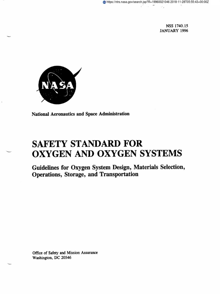 NASA - Safety For Oxygen Systems Guidelines | PDF | Liquid Oxygen ...