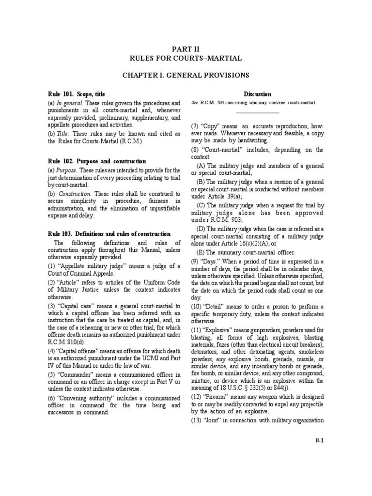 Rules for Courts-Martial Overview | PDF | Judge Advocate General's ...