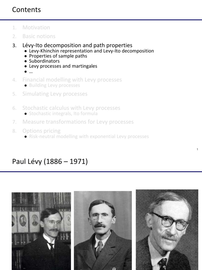 Levy Processes in Finance and Insurance - Chapter 3. Levy Ito and Path ...