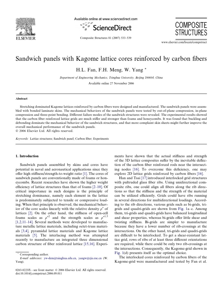 Kagome Lattice Structures | PDF | Buckling | Strength Of Materials
