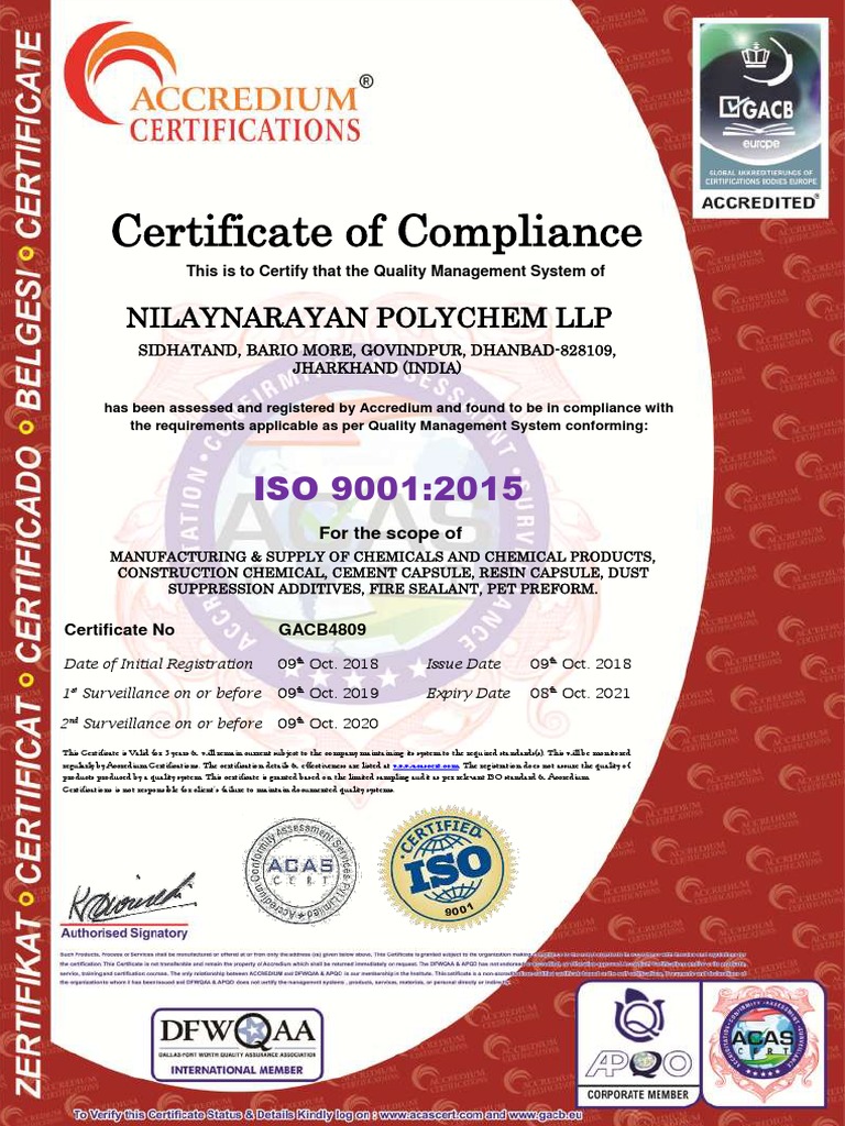 Certificate of Compliance