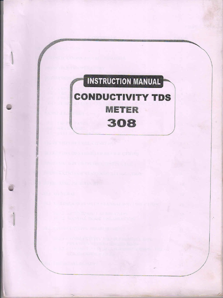 Conductivity Tds Meter - 308 | PDF