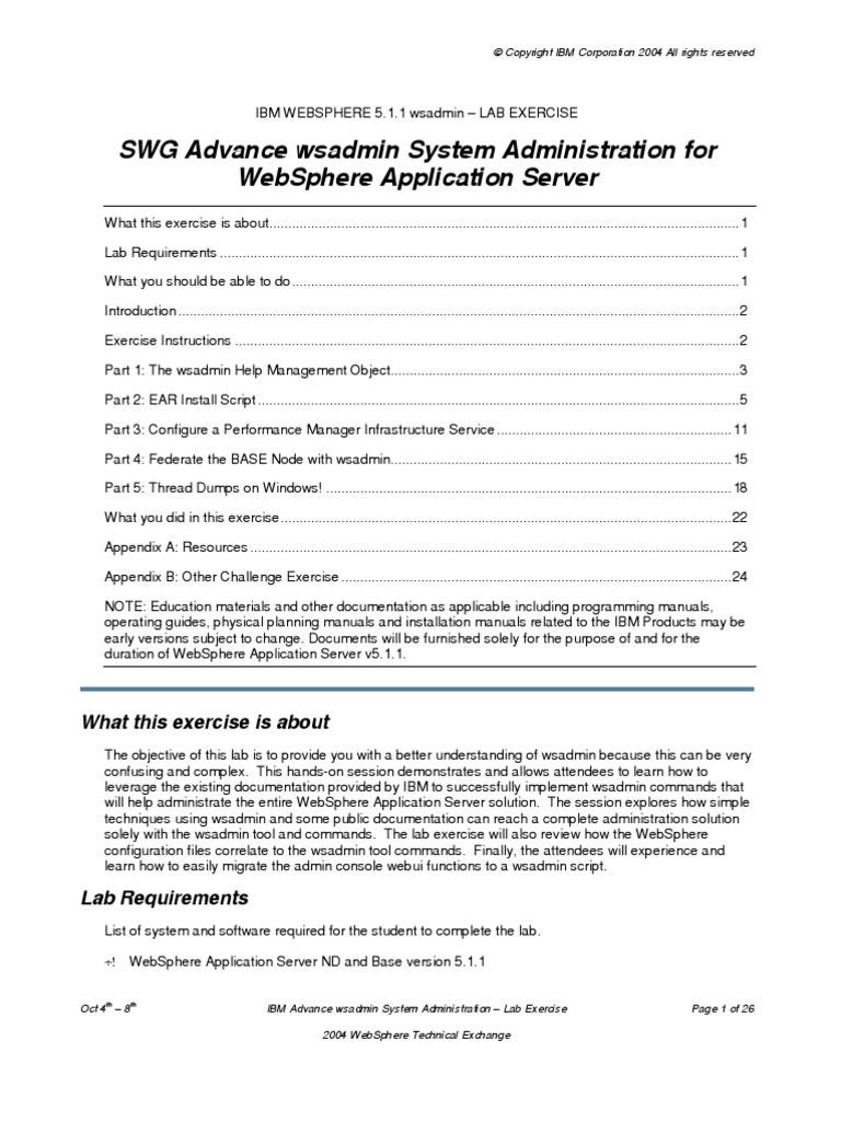 Wsadmin Lab | PDF | Command Line Interface | Enterprise Java Beans