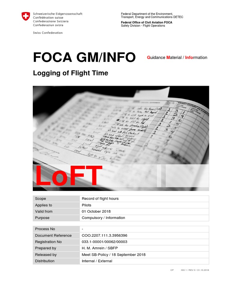 FOCA GM INFO - Logging of Flight Time | PDF | Aviation | Government ...