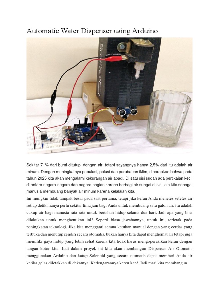 Automatic Water Dispenser Using Arduino PDF | PDF