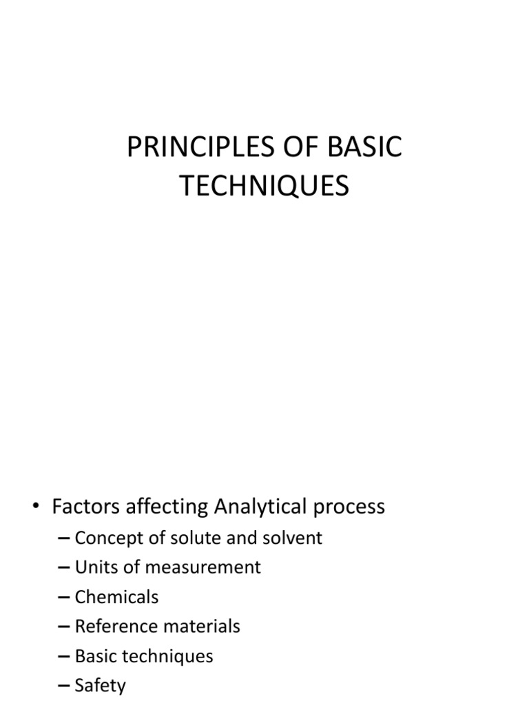 Principles of Basic Laboratory Techniques | PDF | Mole (Unit) | Solution