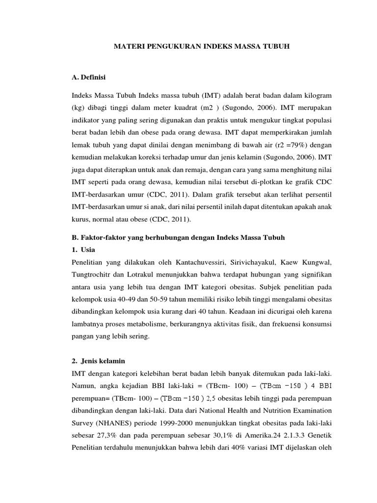 Indeks Masa Tubuh-IMT (Materi) Revisi | PDF