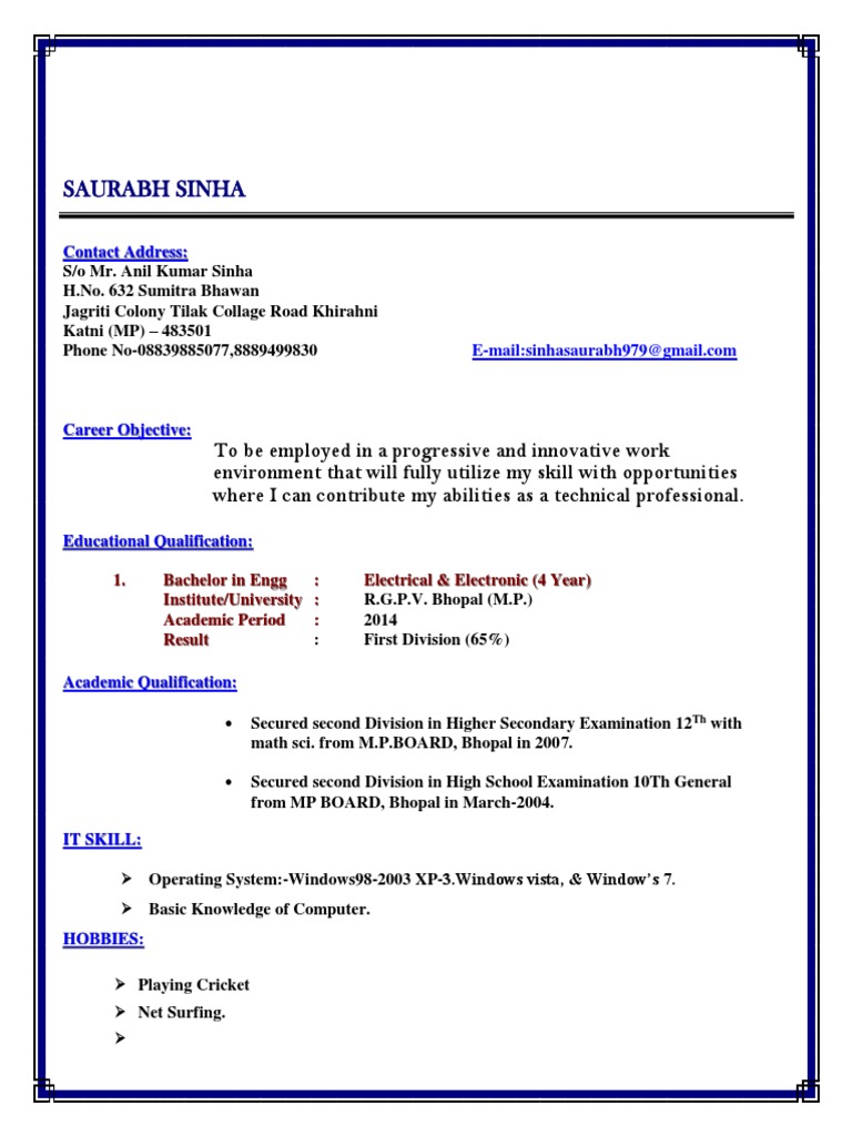 Saurabh Resume | PDF | Computing