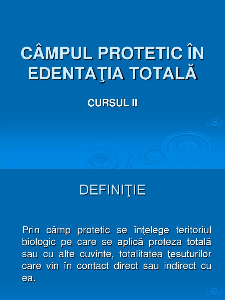 Cursul 2 Campul Protetic in Edentatia Totala | PDF