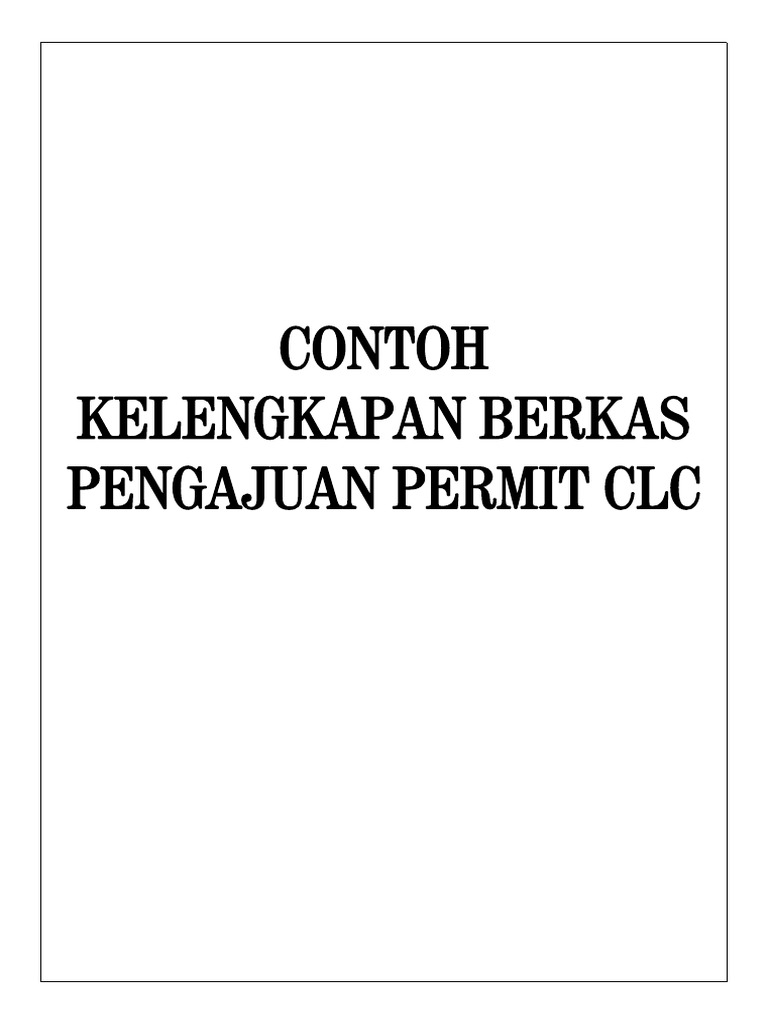 Dokumen Pengajuan Permit CLC | PDF