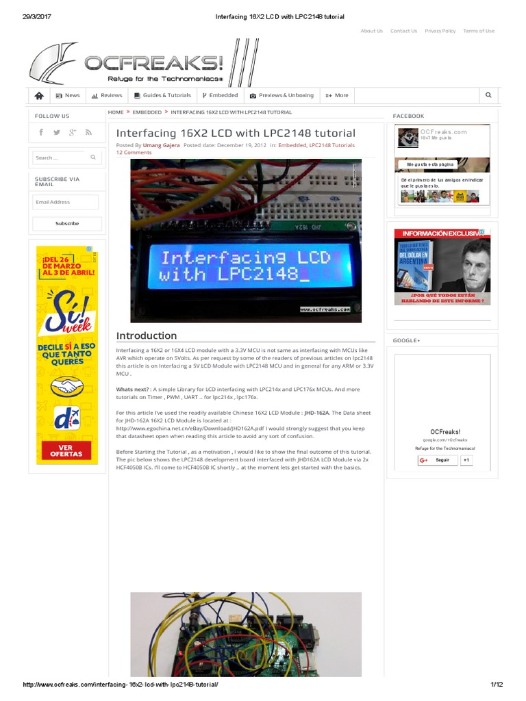 Interfacing 16X2 LCD With LPC2148 Tutorial | PDF | Liquid Crystal Display | Dynamic Random ...