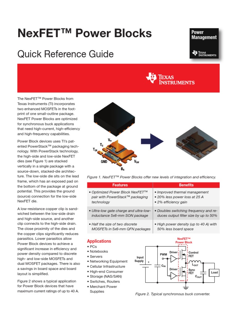 Nexfet™ Power Blocks: Quick Reference Guide | PDF | Field Effect ...