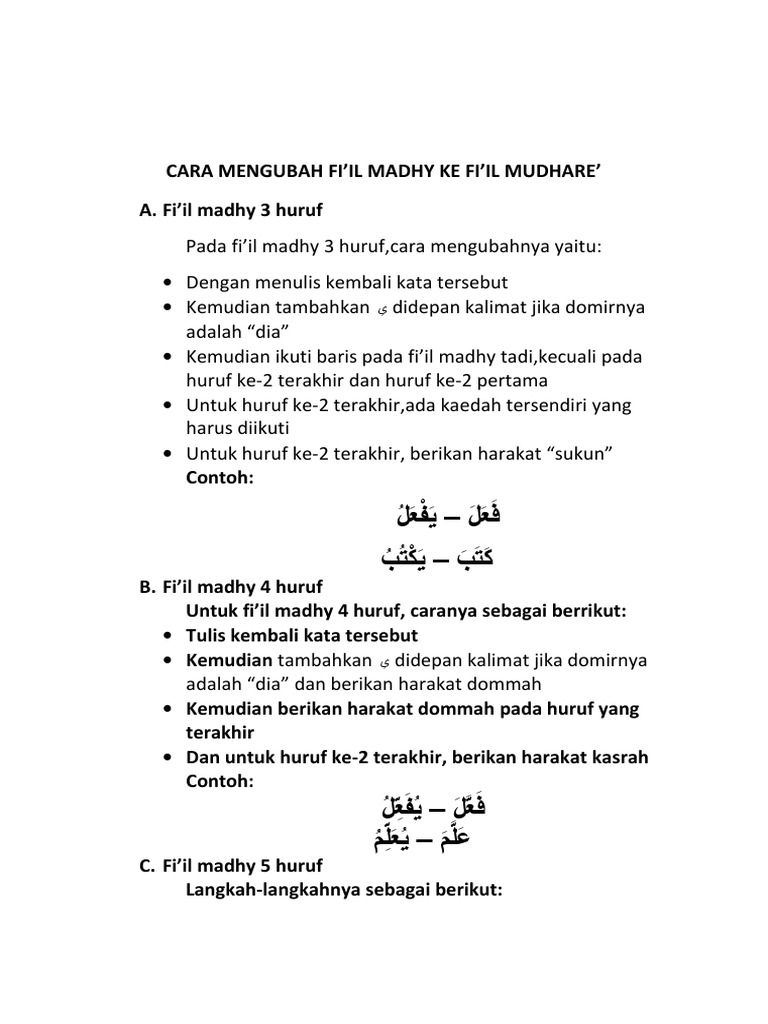 Tugas 3 Arab Fiil Mudhari | PDF