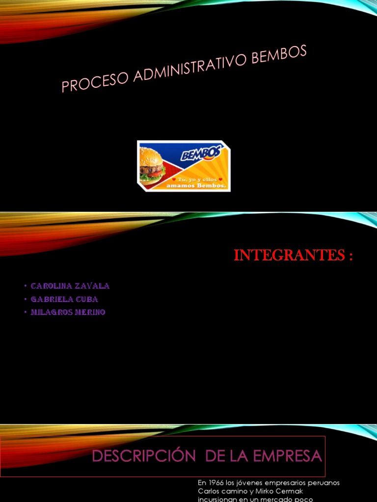Proceso Administrativo Bembos | PDF | Cliente | Calidad (comercial)
