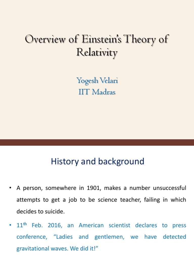 Einstein Theory of Relativity | PDF | General Relativity | Special ...