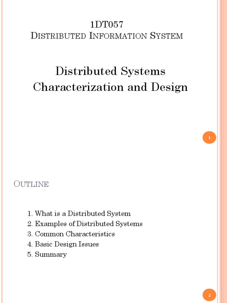 Distributed Systems Characterization and Design: 1DT057 D I S | PDF ...