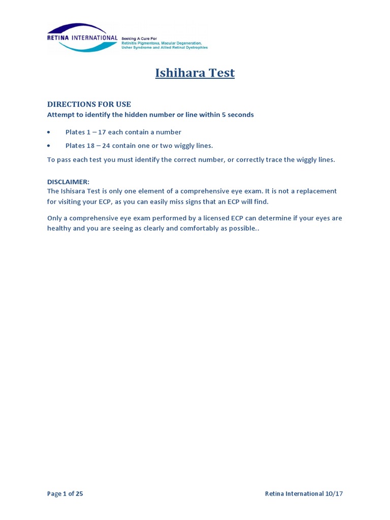 ISHIHARA Test Plates | PDF | Optics | Eye
