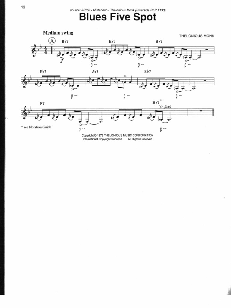 Blues Five Spot (Concert) | PDF