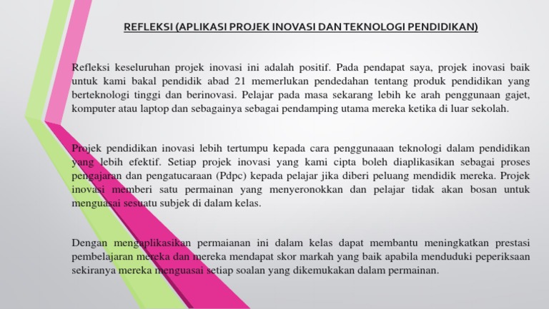 Refleksi Projek Inovasi | PDF