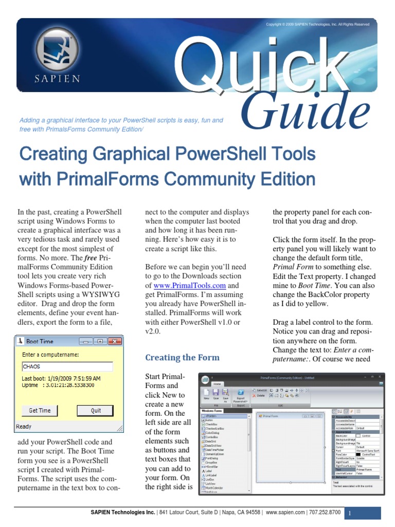 Using PrimalForms Community Edition | PDF | Shell (Computing) | Microsoft Windows